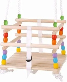 Bigjigs Toys Dřevěná korálková houpačka / od 12 měsíců