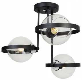 Stropní svítidlo Haga Ring, 3x transparentní skleněné stínítko (výběr ze 3 barev uchycení)