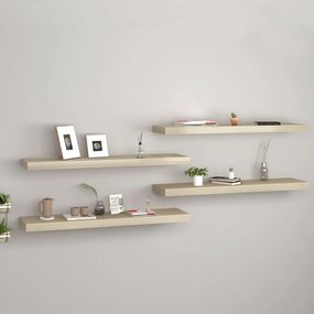 Plovoucí nástěnné police 4 ks dub 90 x 23,5 x 3,8 cm MDF 323882