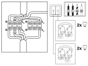 LED RGBW Stmívatelné koupelnové bodové svítidlo TURYN 4xGU10/6,5W/230V IP44 čer