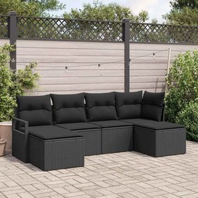 Set pohovek 6 ks Černá polyratan 3346493