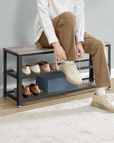 Botník VASAGLE Leggy 100 cm černý/šedý