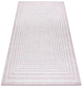 koberec SISAL SION bludiště 22376 ploché tkaní růžový / ecru velikost 200x290 cm | krásné koberce cz