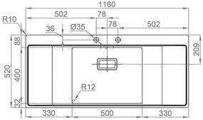 Nerezový dřez Sinks XERON 1160 1,2mm s excentrem
