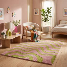 Zelený/růžový koberec 160x230 cm Aurora – ESTE