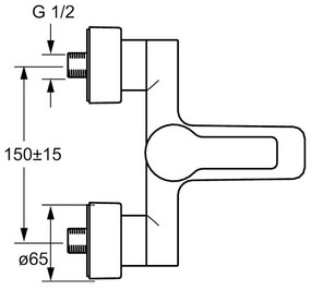 Hansa Vanová nástěnná baterie HANSALIGNA 6742103