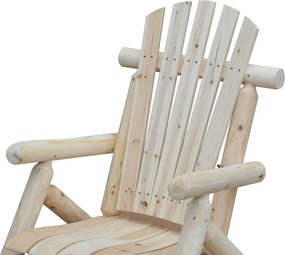 Outsunny Adirondack zahradní židle zahradní křeslo dřevěná židle s vysokým opěradlem a područkami jedlové dřevo přírodní 83 x 68 x 101 cm | Aosom