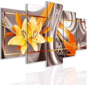 Malvis ® Obraz Abstraktní lilie zlatá Velikost: 150x75 cm