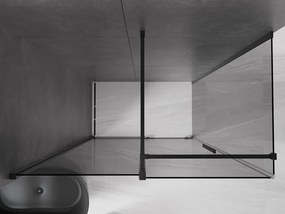 Mexen Velar, sprchový kout s posuvnými dveřmi 150 x 75 cm, 8mm šedé sklo, černá matná, 871-150-075-41-70