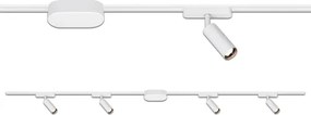 Startovací sada lištový systém BRILONER 200cm 2x 48V lišta 4 LED spoty s trafem bílá 8025046
