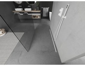 Mexen Kioto, průchozí sprchová zástěna 110 x 200 cm, 8mm čiré sklo, 2x bílá stabilizační rozpěra, 800-110-002-20-00