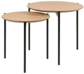 OnaDnes -20% Set dubových kulatých konferenčních stolků Somcasa Norton 50/40 cm