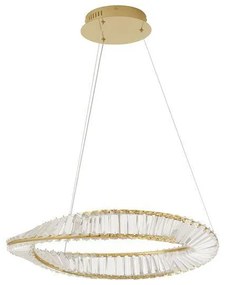 NV 9333061 Závěsné svítidlo AURELIA zlatý kov a křišťál LED 36W 230V 3500K IP20 stmívatelné - NOVA LUCE