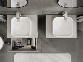 Mexen Rivel, koupelnová skříňka 60 cm s pracovní deskou, 2 zásuvky, drážkovaná, matná šedá, 91A20-06047-2-BFFC62