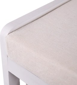 Lavice s proutěným košíkem a polštářem na vrchu, starobílá, RUBY1