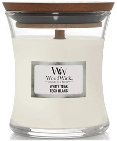 WoodWick – svíčka White Teak (Bílý teak) Velikost: malá 85 g