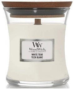 WoodWick – svíčka White Teak (Bílý teak) Velikost: střední 275 g