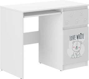 Wooden Toys Dětský psací stůl N-33 BÍLÝ MEDVÍDEK