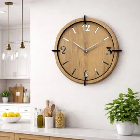 Dřevěné nástěnné hodiny 30-50 cm - moderní dubový design hodiny | SENTOP HDF0601-GOLD-OAK