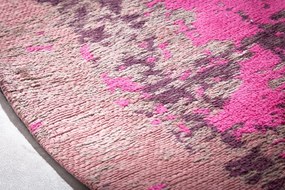Designový kulatý koberec Rowan 150 cm béžovo-růžový