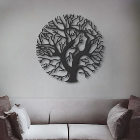 Strom života 3 - kovový obraz na zeď Velikost: 150cm, Barva: Black