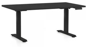 Výškově nastavitelný stůl OfficeTech D, 140 x 80 cm, černá podnož