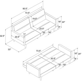 Tmavě modrá rozkládací pohovka Støraa Mainstays