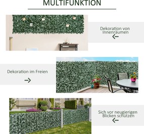 Outsunny Umělý živý plot 300 x 150 cm Tmavě zelená pro zahradní balkonové stěny | Aosom.de