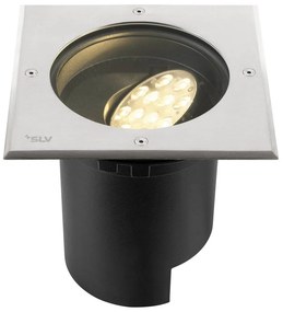 LA 1009169 DASAR® L svítidlo do země, asymetrické, 3000K, 70°/40°, IP65/IP67, hranaté, nerezová ocel / černá - BIG WHITE (SLV)