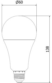 Mexen Nova, LED žárovka E27, A70, 20W, neutrální - 4000K, 2100 lm - L100-E27-2034-01