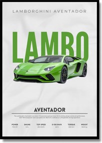 Plakát Lamborghini Aventador Dárek pro tatínka, automobilový průmysl, rám A3
