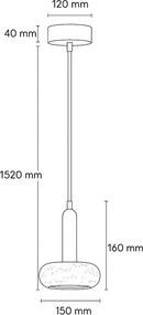 Hnědé/béžové LED závěsné svítidlo s kamenným stínidlem ø 15 cm Karo – Opviq lights