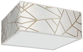 Stropní svítidlo Ziggy Square, 1x bílé/zlaté textilní stínítko, (bílé plexisklo), (50 cm)
