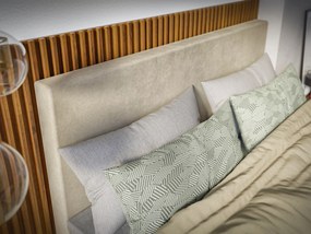 Kontinentální postel 140 cm Lemmy (světlobéžová) (s matrací a úl. prostorem). 1043390
