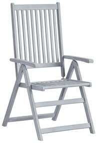 Zahradní polohovací židle 3 ks šedé masivní akáciové dřevo,  310618