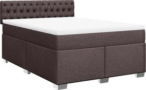 Box spring postel s matrací tmavě hnědá 140x190 cm textil 3285893