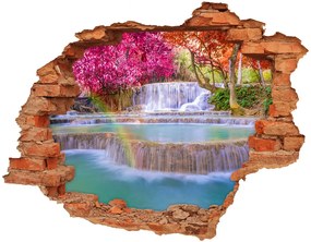 Wallmuralia Nálepka fototapeta 3D výhled Vodopád v lese 90x70 cm