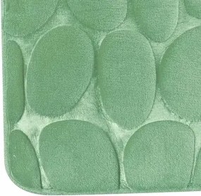 MSV PEBBLES koupelnová předložka 40 x 60 cm bazalkově zelená / PU pěna
