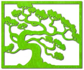 Dřevěný obraz na stěnu strom bonsai z překližky topol   Drázský  l 3DHODINY PR0214  HEU+