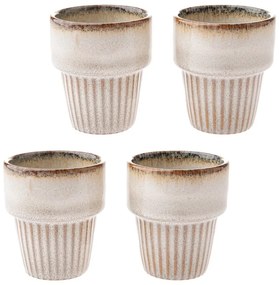 Krémové keramické šálky v sadě 4 ks na espresso 100 ml Tone – Dakls