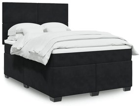 Box spring postel s matrací černá 140x200 cm samet 3290926