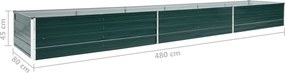 vidaXL Vyvýšený záhon pozinkovaná ocel 480 x 80 x 45 cm [47065] Barva: Zelená