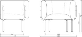 Šedé vlněné křeslo Ubi – noo.ma