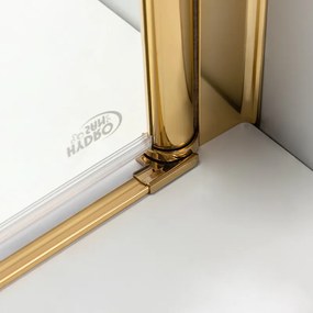 BPS-koupelny Zalamovací otočné sprchové dveře HYD-JSD01 110 zlatá/transparent pro instalaci do niky