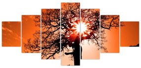 Obraz - Dub při západu slunce (210x100 cm)