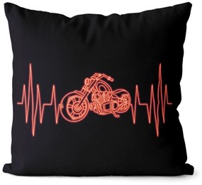 Polštář Srdeční puls – chopper (Velikost: 55 x 55 cm)