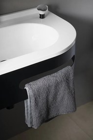 Sapho, PULSE konzola s držákem ručníků, levá, černá mat, BM752-CL