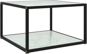 vidaXL Konferenční stolek 60 x 60 x 35 cm tvrzené sklo [322889] Barva: Bílá