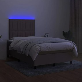 Box spring postel s matrací a LED taupe 120x190 cm textil 3270215