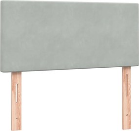 Box spring postel s matrací a LED Světle šedá 90x220 cm Samet 3316719